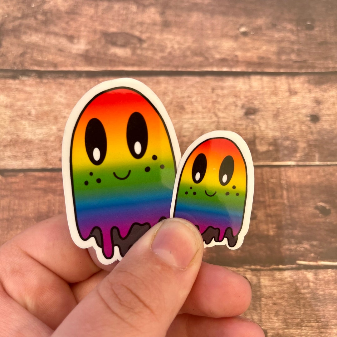 Rainbow Ghost Glossy Vinyl Sticker LGBTQ Gay Lesbian - Etsy