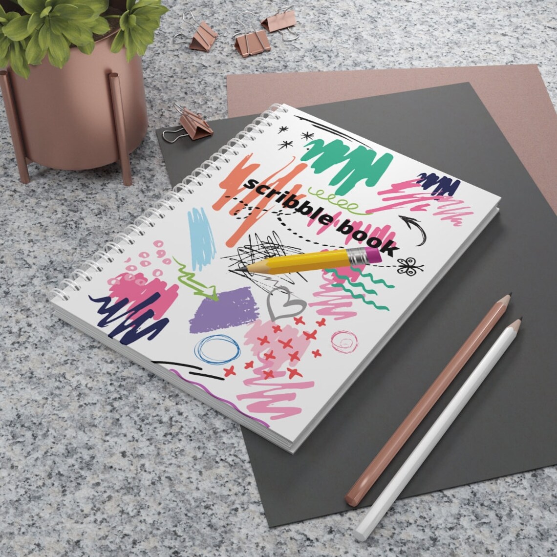 SCRIBBLE/JOURNAL/lined Paper Writing /Spiral Notebook | Etsy