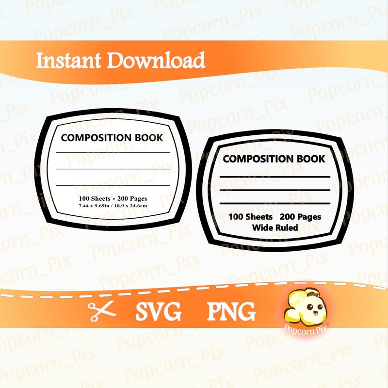 Composition Label Svg - Etsy