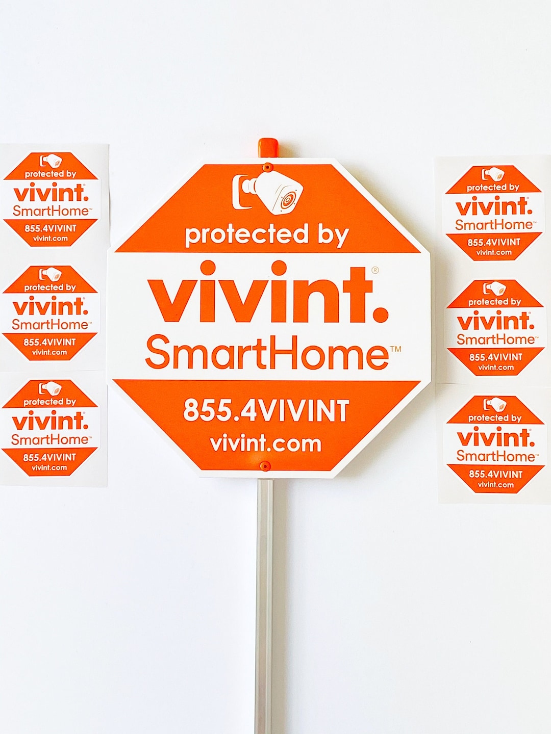 VIVINT Security Yard Sign 10'' X10'', 28'' Aluminum Pole 6 Window ...