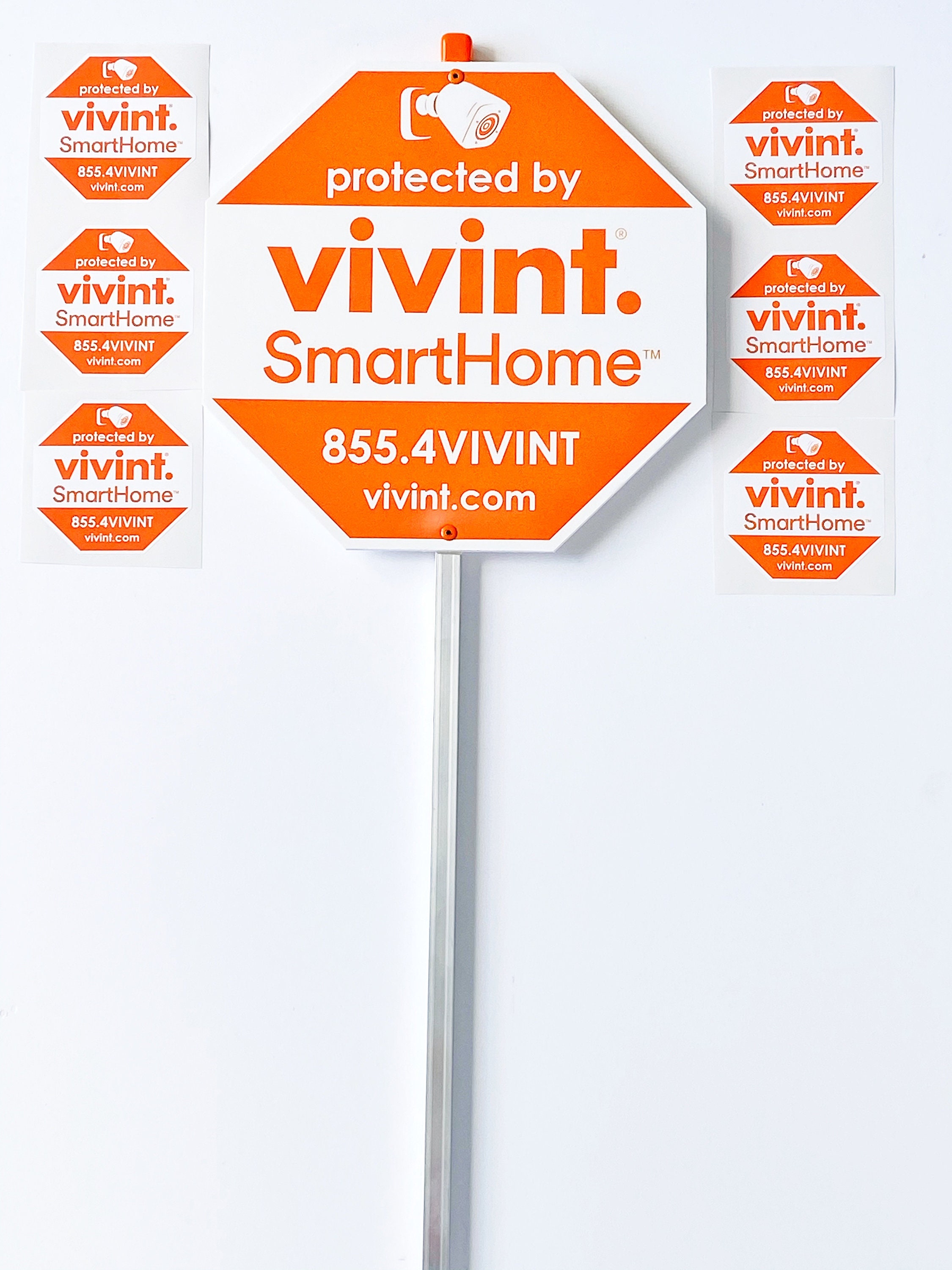 VIVINT Security Yard Sign 10'' X10'', 28'' Aluminum Pole 6 Window ...