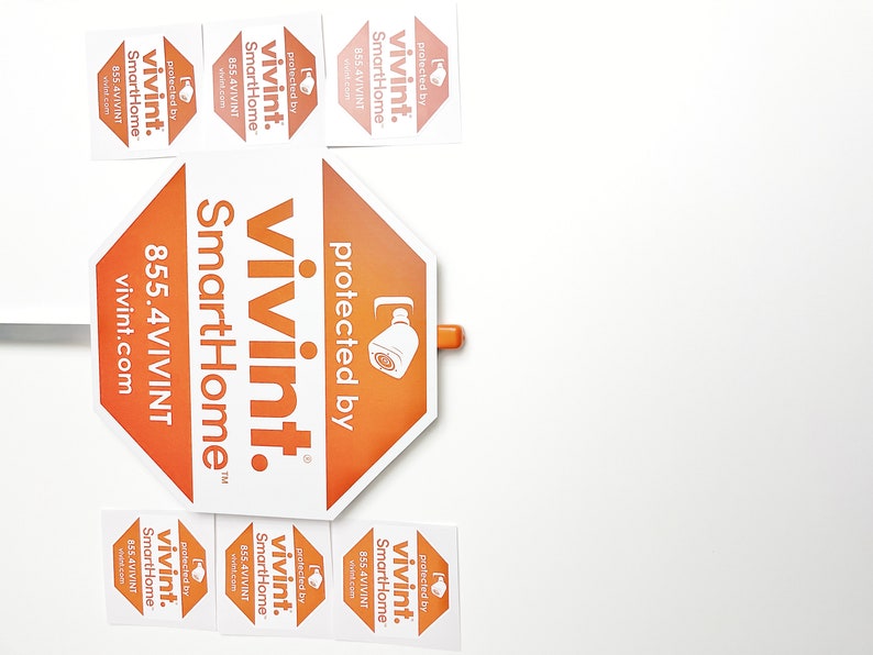 VIVINT Security Yard Signs 10 in X 10 in 100% Aluminum With 6 Stickers ...