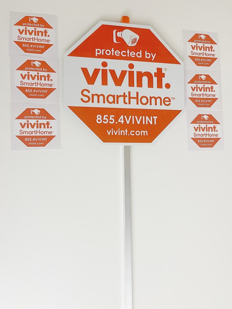 VIVINT Security Yard Signs 10 in X 10 in 100% Aluminum With 6 Stickers ...