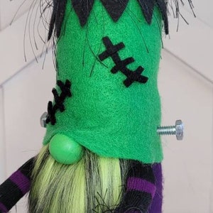 Frankenstein Gnome, Halloween Gnome, Fall Gnome, Black and Purple Gnome ...
