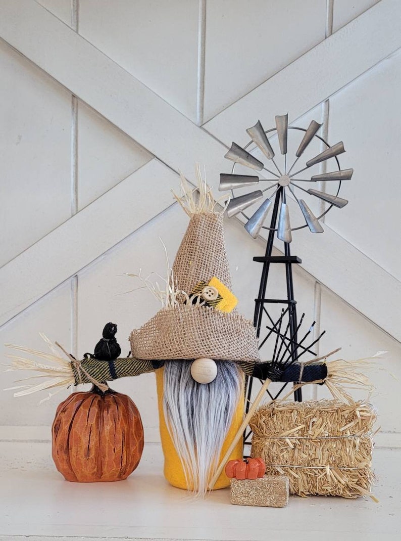 Scarecrow Gnome, Fall Gnome, Autumn Gnome, Farmhouse Gnome - Etsy