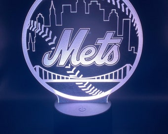 Led Sports Sign Ny Mets - Etsy