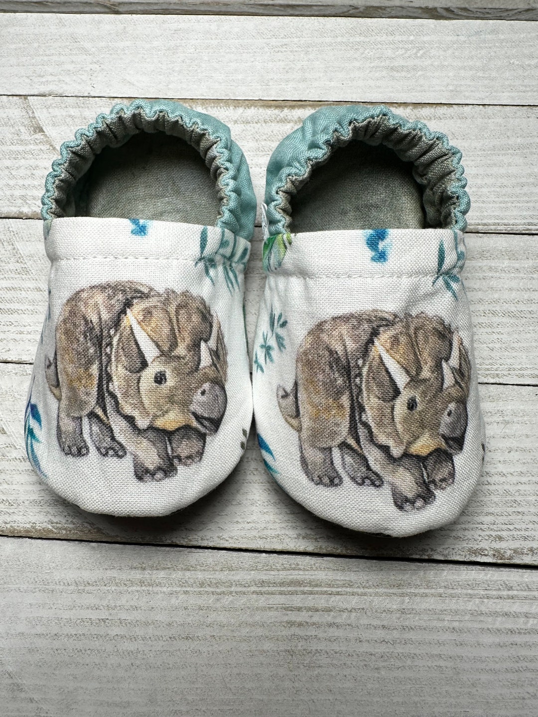Dinosaurs Reversible Soft Sole Shoes, Newborn Soft Sole, Reversible ...