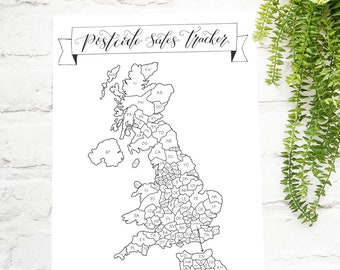 Postcode Map Uk - Etsy UK