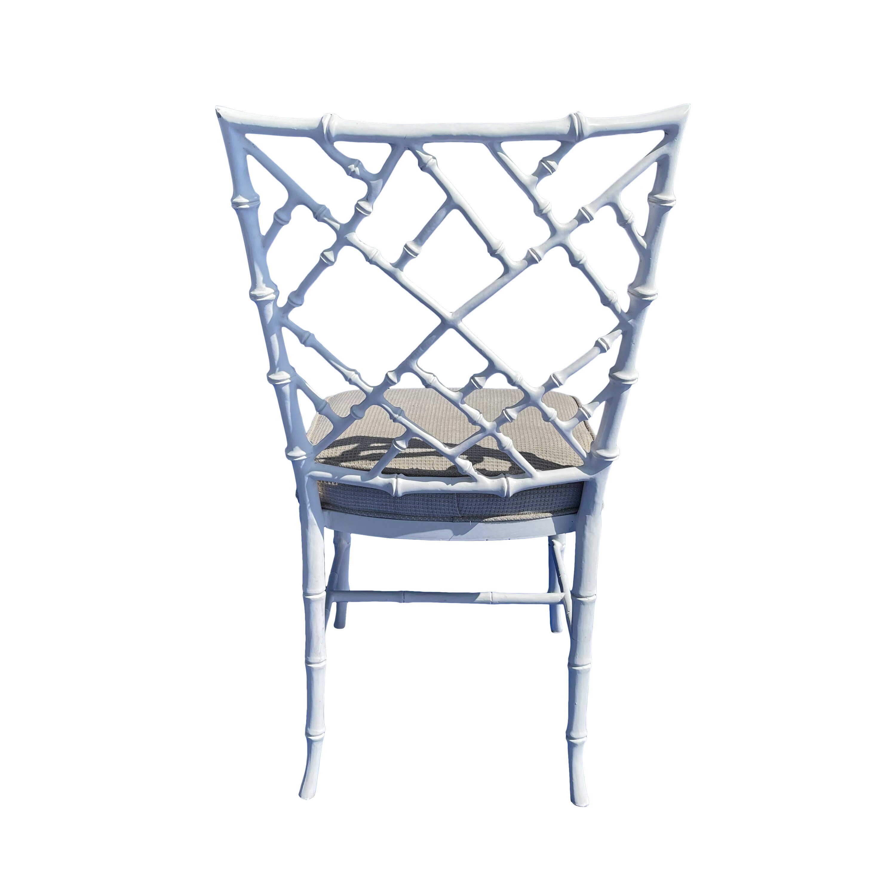 Vintage Mid Century Cast Aluminum Faux Bamboo Dining Patio Set by ...