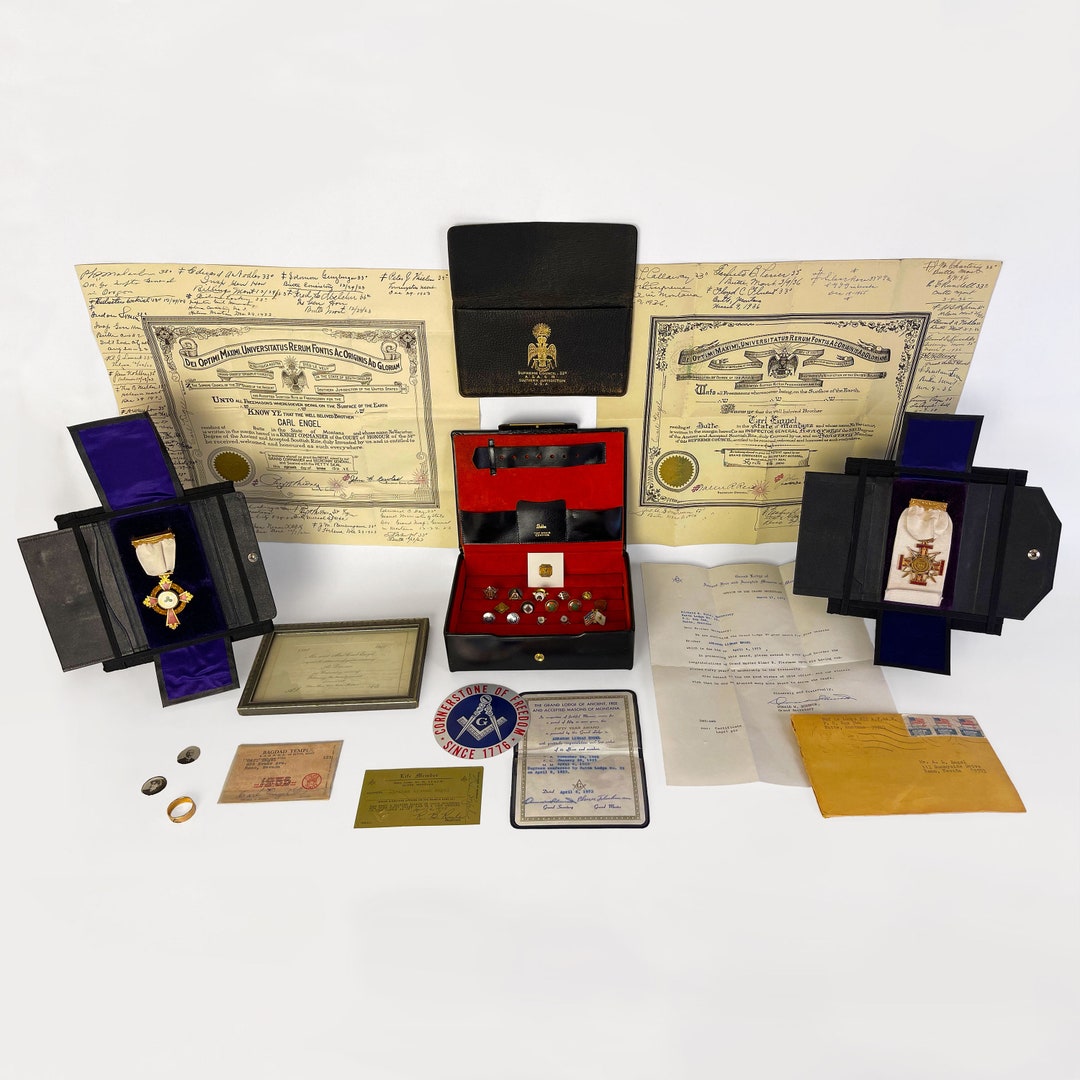 Massive Historical Masonic Treasure Trove - Freemason Collection of 32 ...