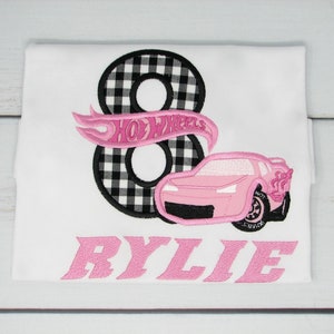 Girls Race Car Shirt, Hot Car, Fast Wheels Shirt, 8th Birthday, Girls ...