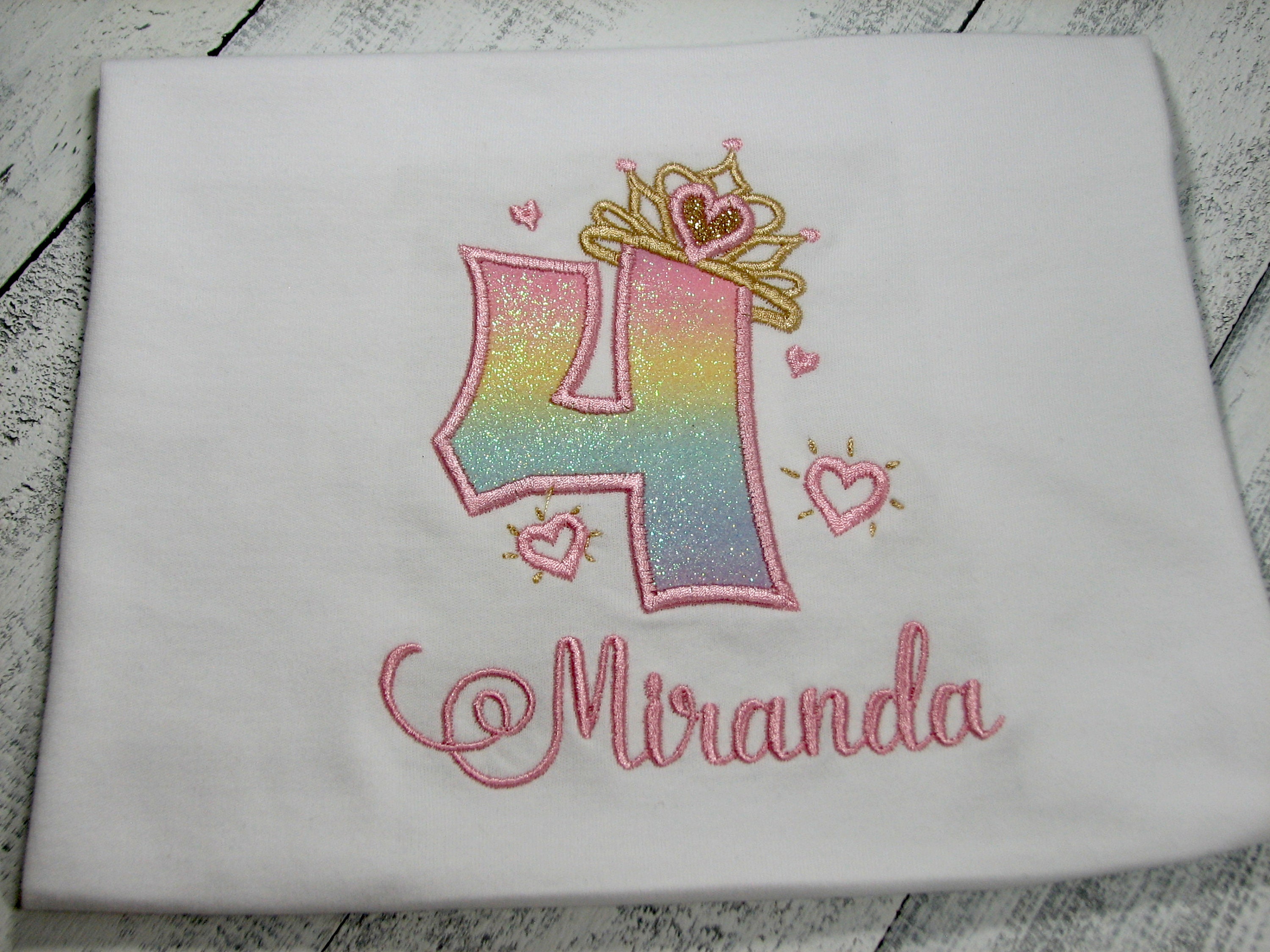 Princess Birthday Shirt Girls Birthday Shirt Embroidered | Etsy