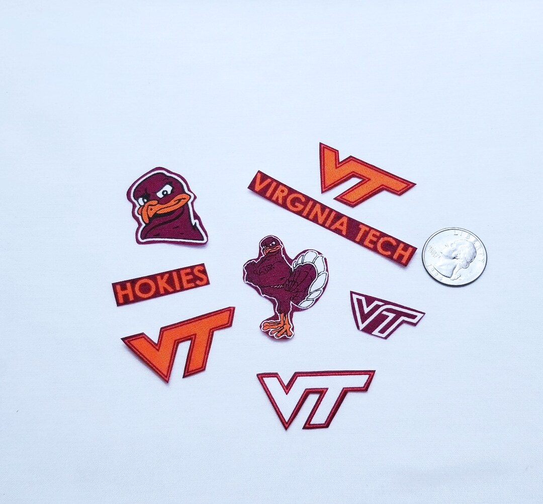 Virginia Tech Hokies Assorted Designs, Cotton Fabric Iron on Appliques ...