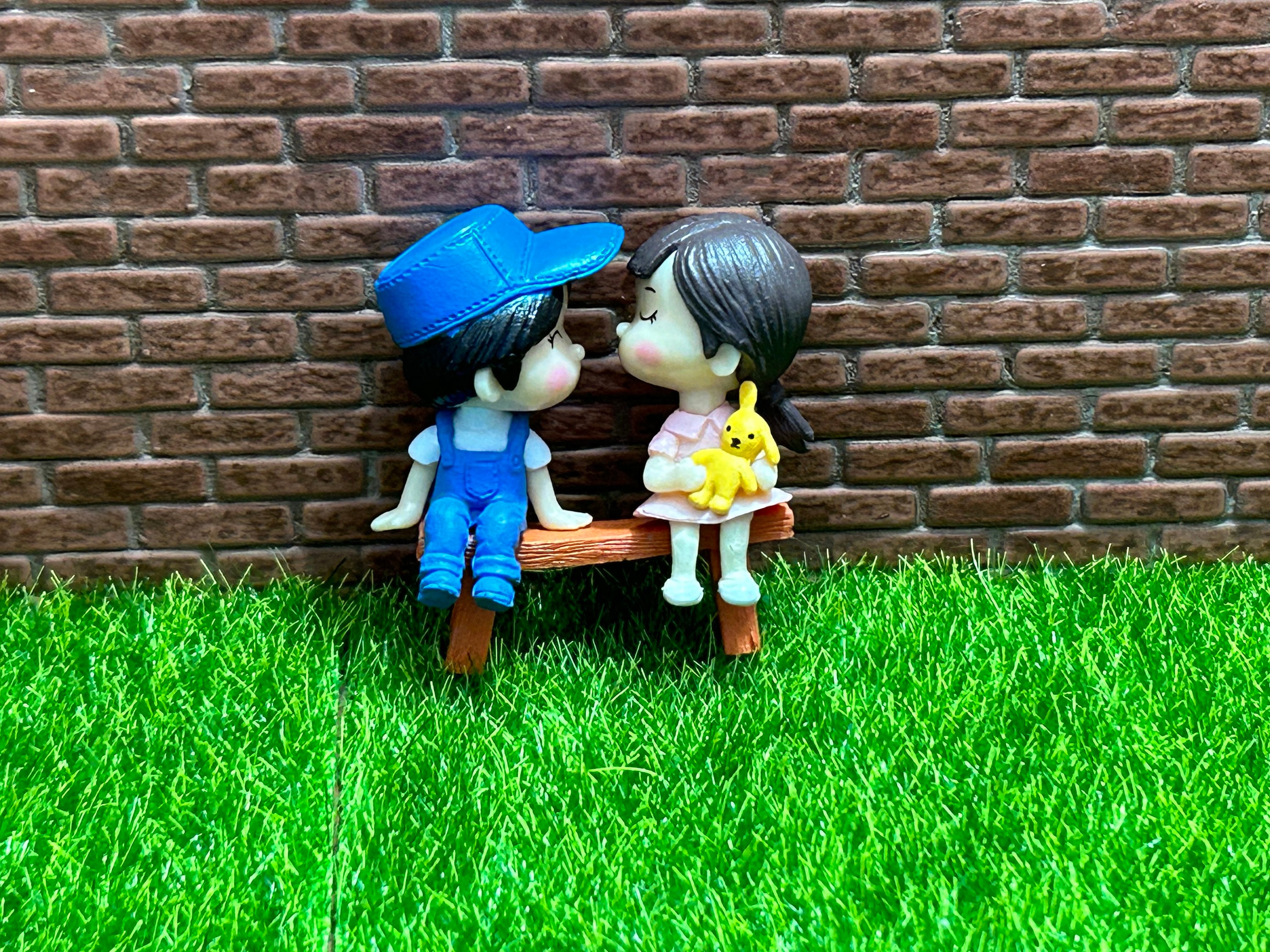 Pretty Little Figurines for Children. Couple and Small Bench. - Etsy