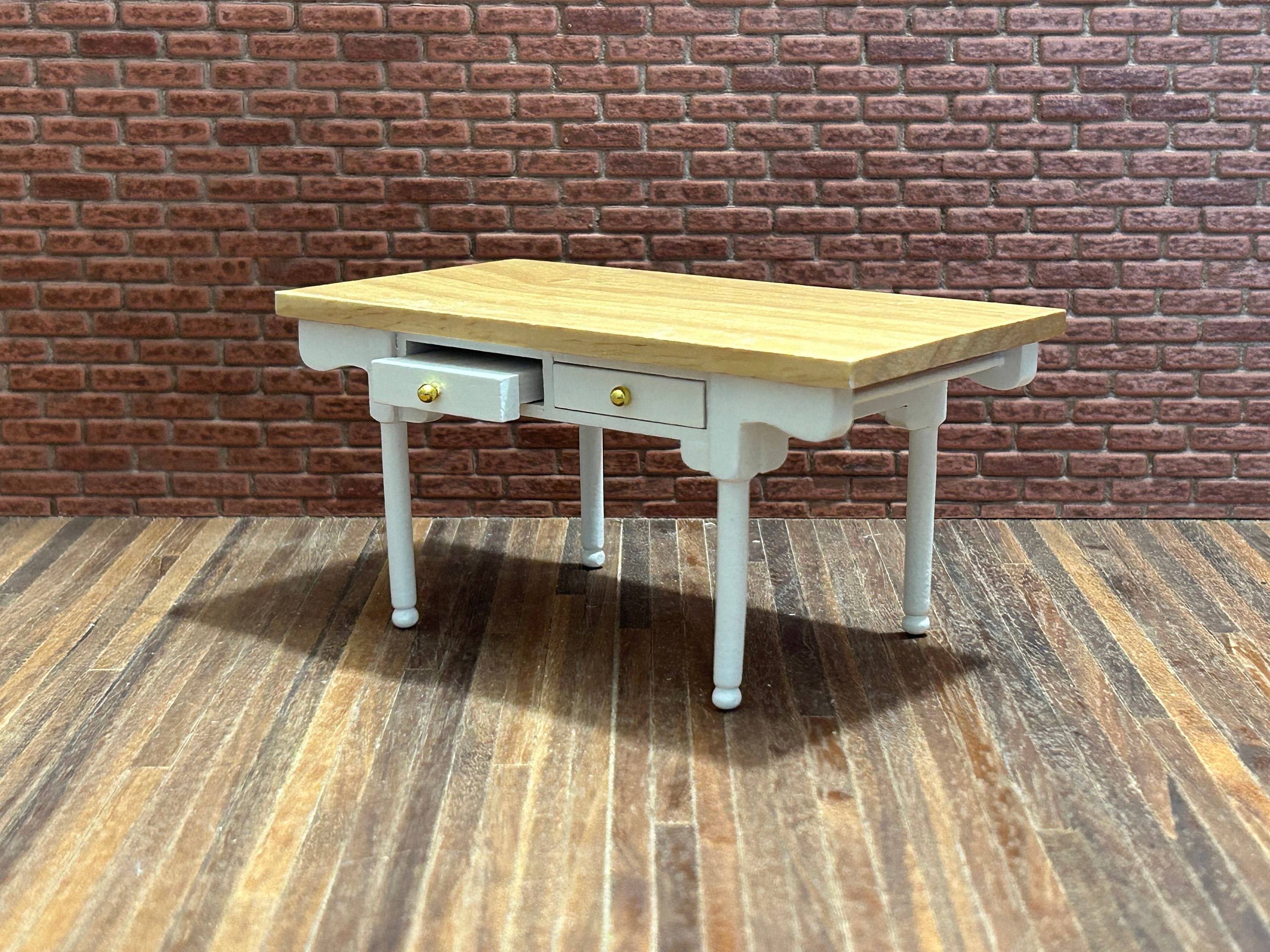 Very Pretty Antique Style White Lacquered Table and 2 Chairs Set With ...