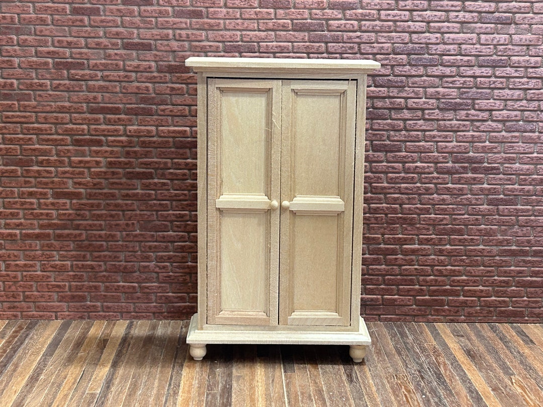 Beautiful Vintage Style Cabinet in Unpainted Wood, Molded Top and Base ...