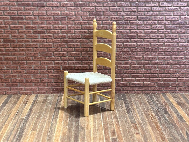 American Country Vintage Style Ladder Back Side Chair With Woven Seat ...