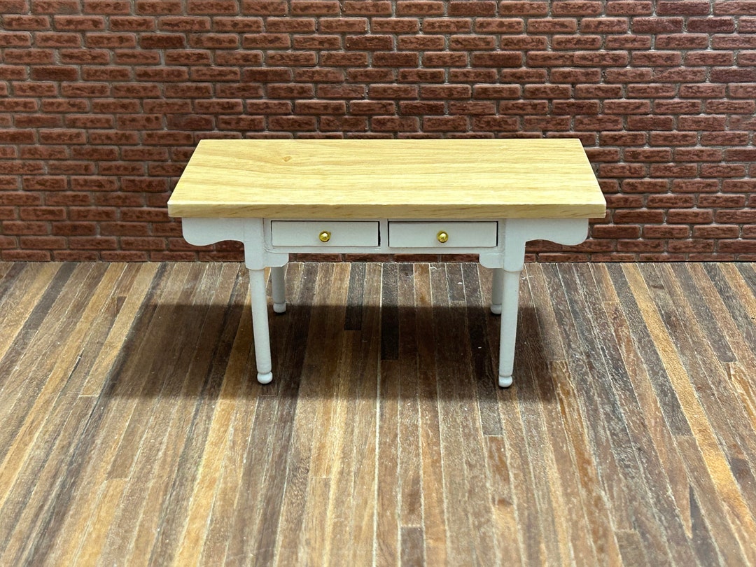 Very Pretty Antique Style White Lacquered Table and 2 Chairs Set With ...