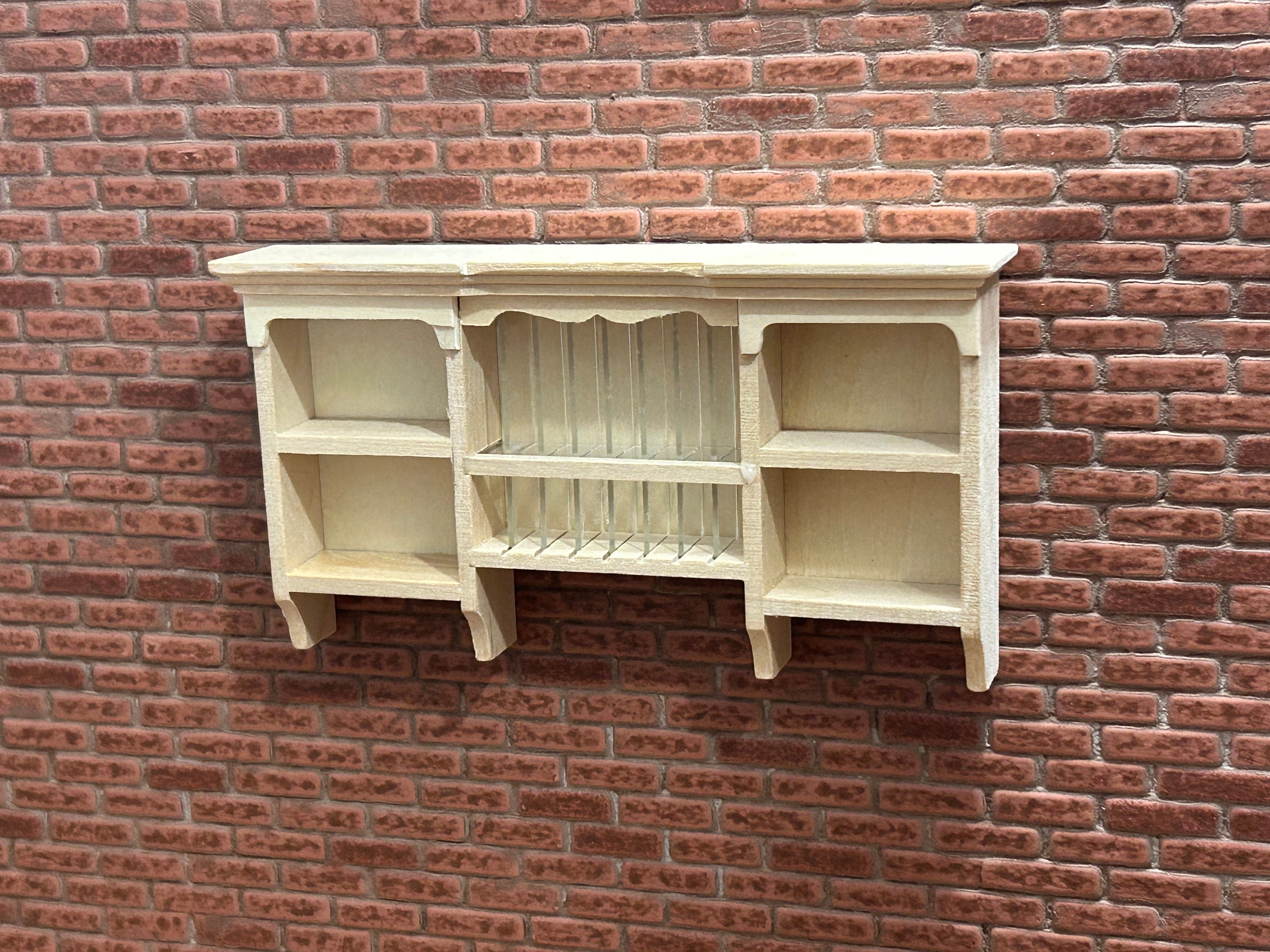 DIY Vintage Style Wooden Wall Shelf. 1/12 Scale in Unpainted Wood ...