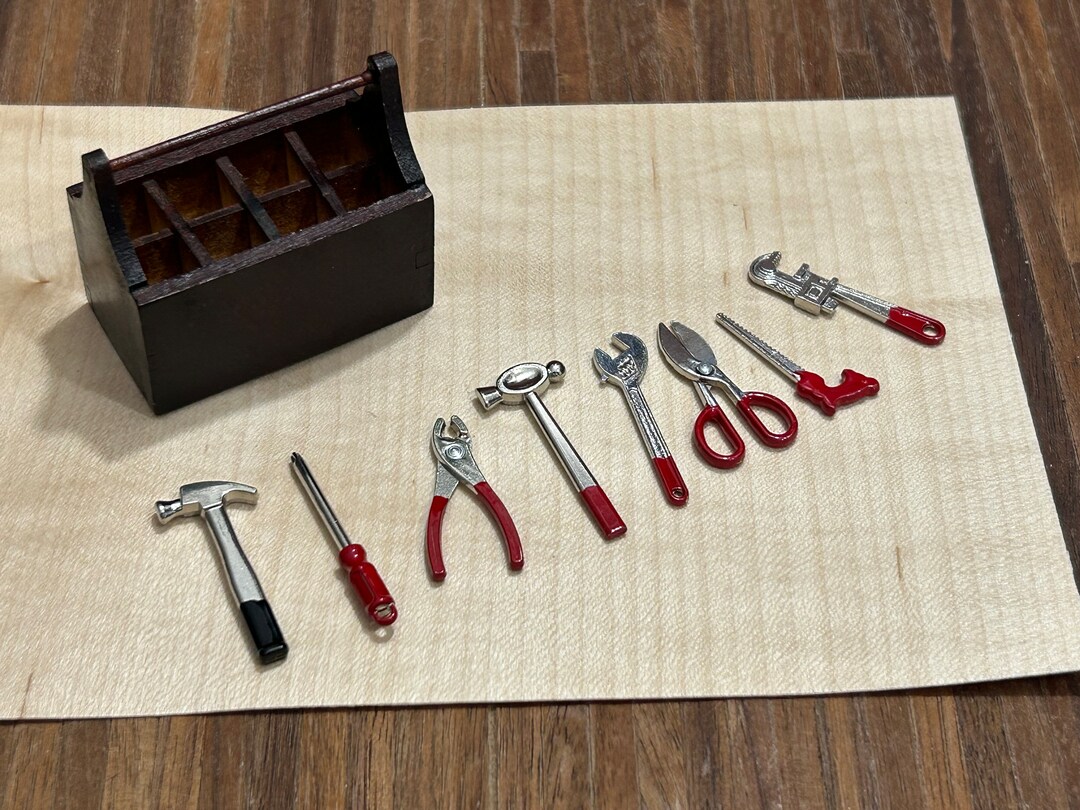 Beautiful 9-piece Chest and Tool Set. 1/12 Scale for Dollhouse. 11613 ...