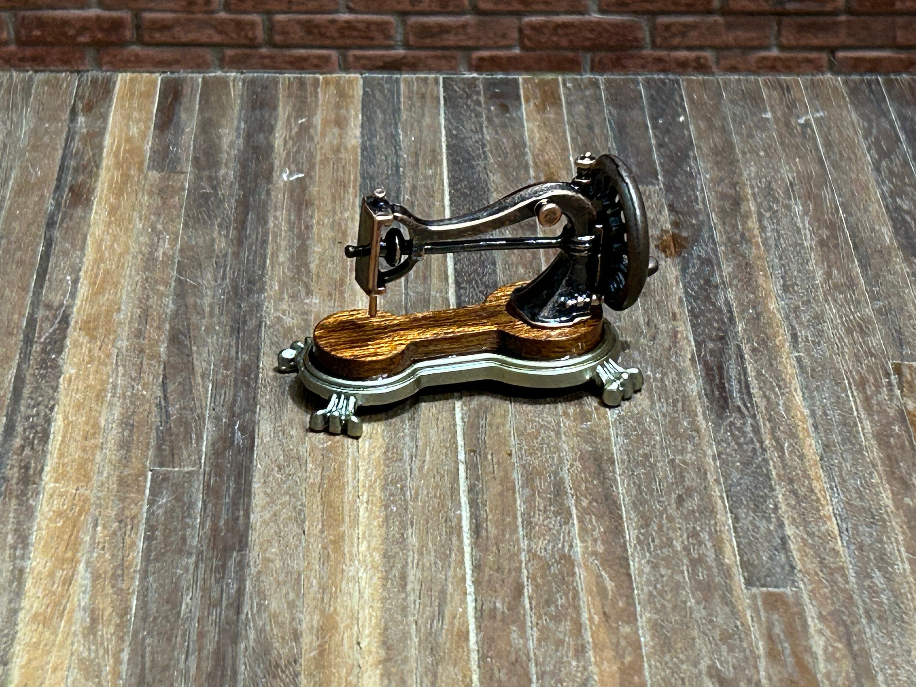 Very Beautiful Little Old Sewing Mill. Table Style With Wheel. 1/12 ...