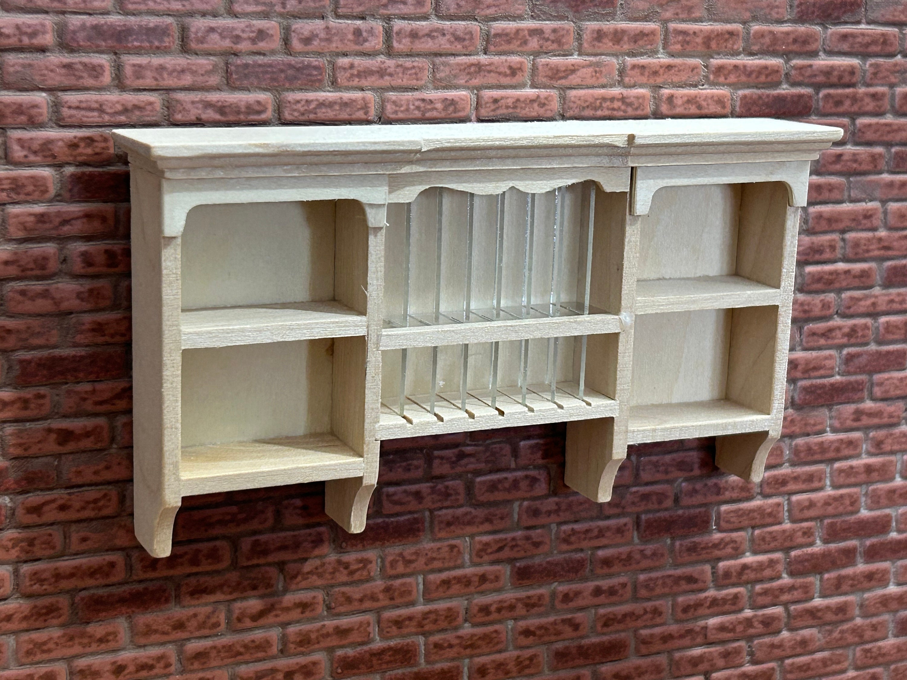 DIY Vintage Style Wooden Wall Shelf. 1/12 Scale in Unpainted Wood ...