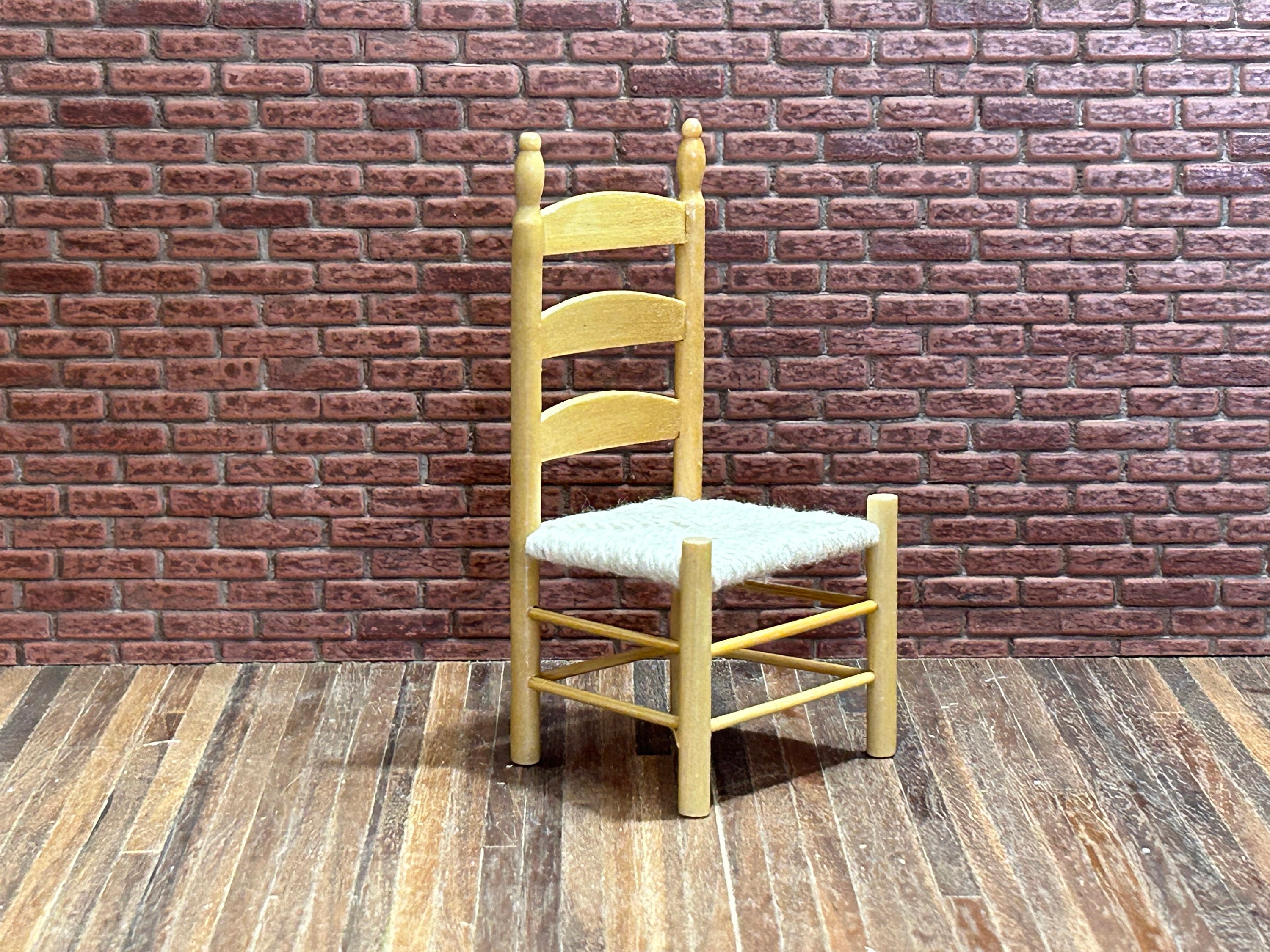 American Country Vintage Style Ladder Back Side Chair With Woven Seat ...