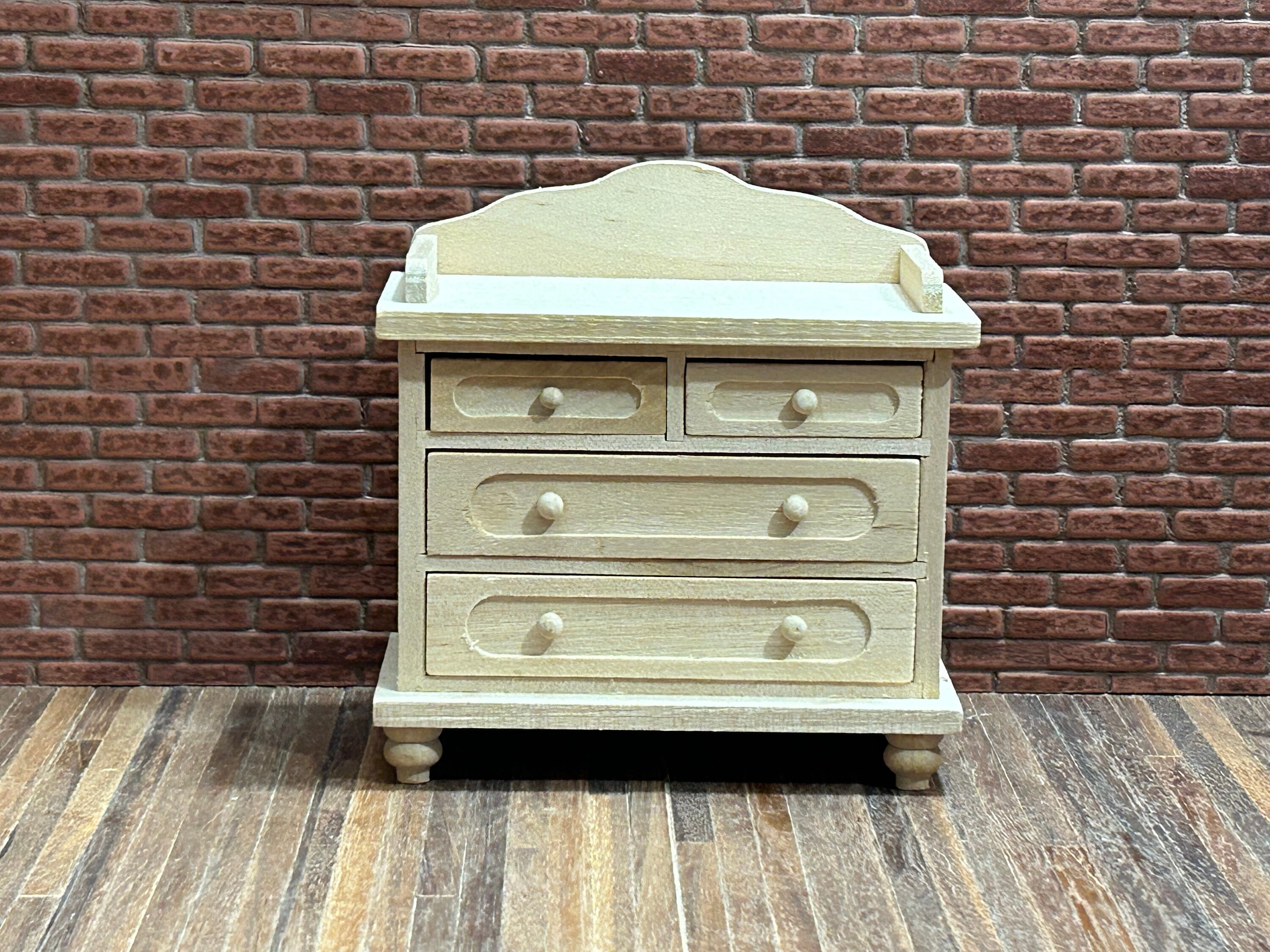 Old Style Drawer Bedroom Desk. 1/12 Scale in Unpainted Wood. Beautiful ...