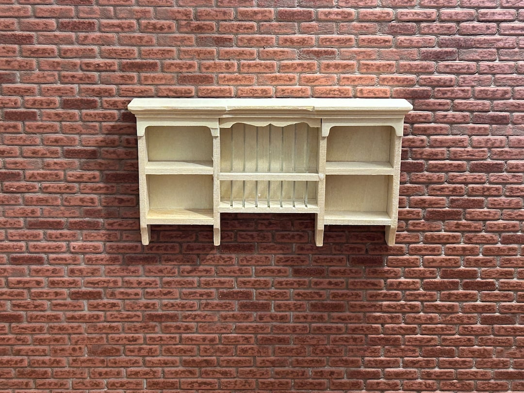 DIY Vintage Style Wooden Wall Shelf. 1/12 Scale in Unpainted Wood ...