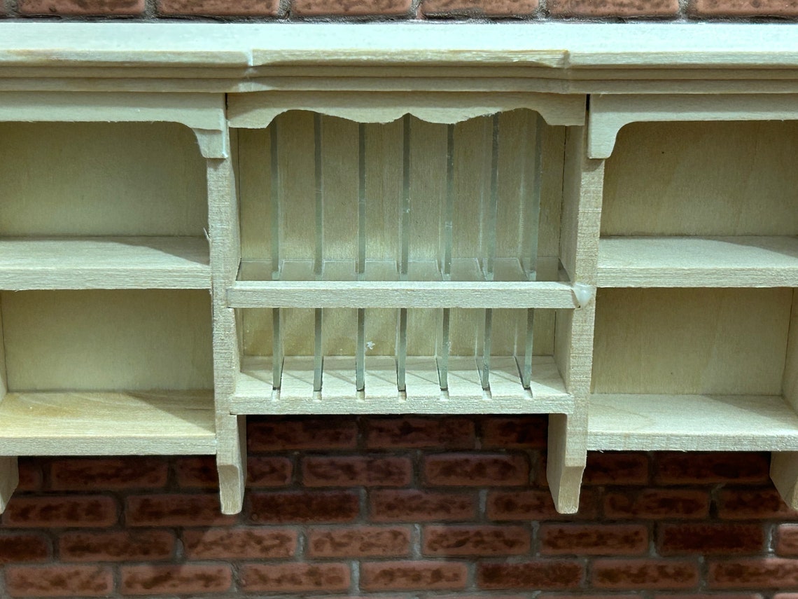 DIY Vintage Style Wooden Wall Shelf. 1/12 Scale in Unpainted Wood ...