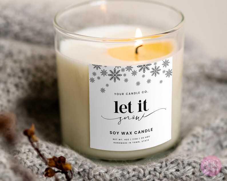 Editable Candle Label Template: Winter Season Design (digital Download ...