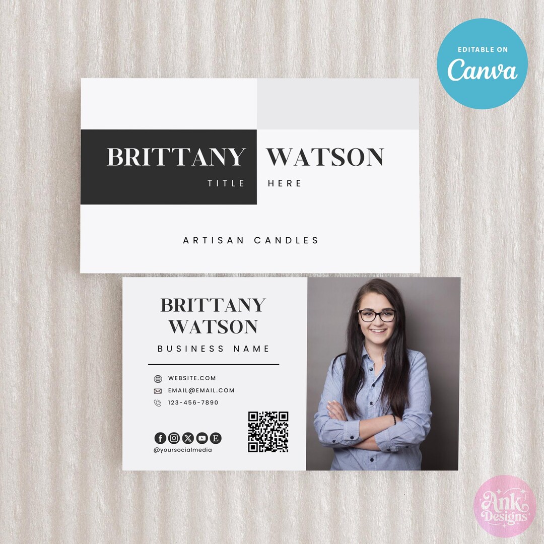 Editable Photo Business Card Template: Modern Design (digital Download ...