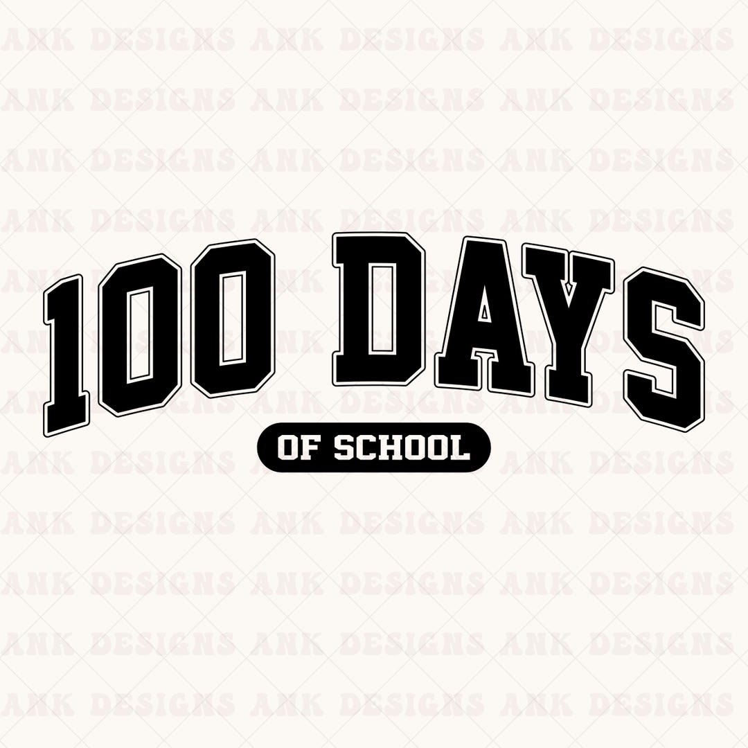 100 Days of School SVG: Retro Varsity Design (digital Download) - Etsy