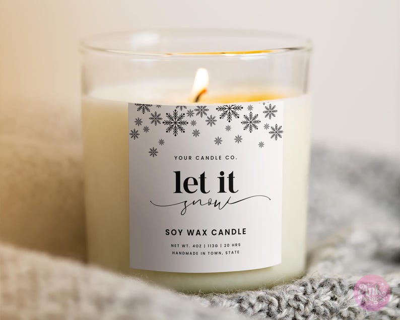 Editable Candle Label Template: Winter Season Design (digital Download ...