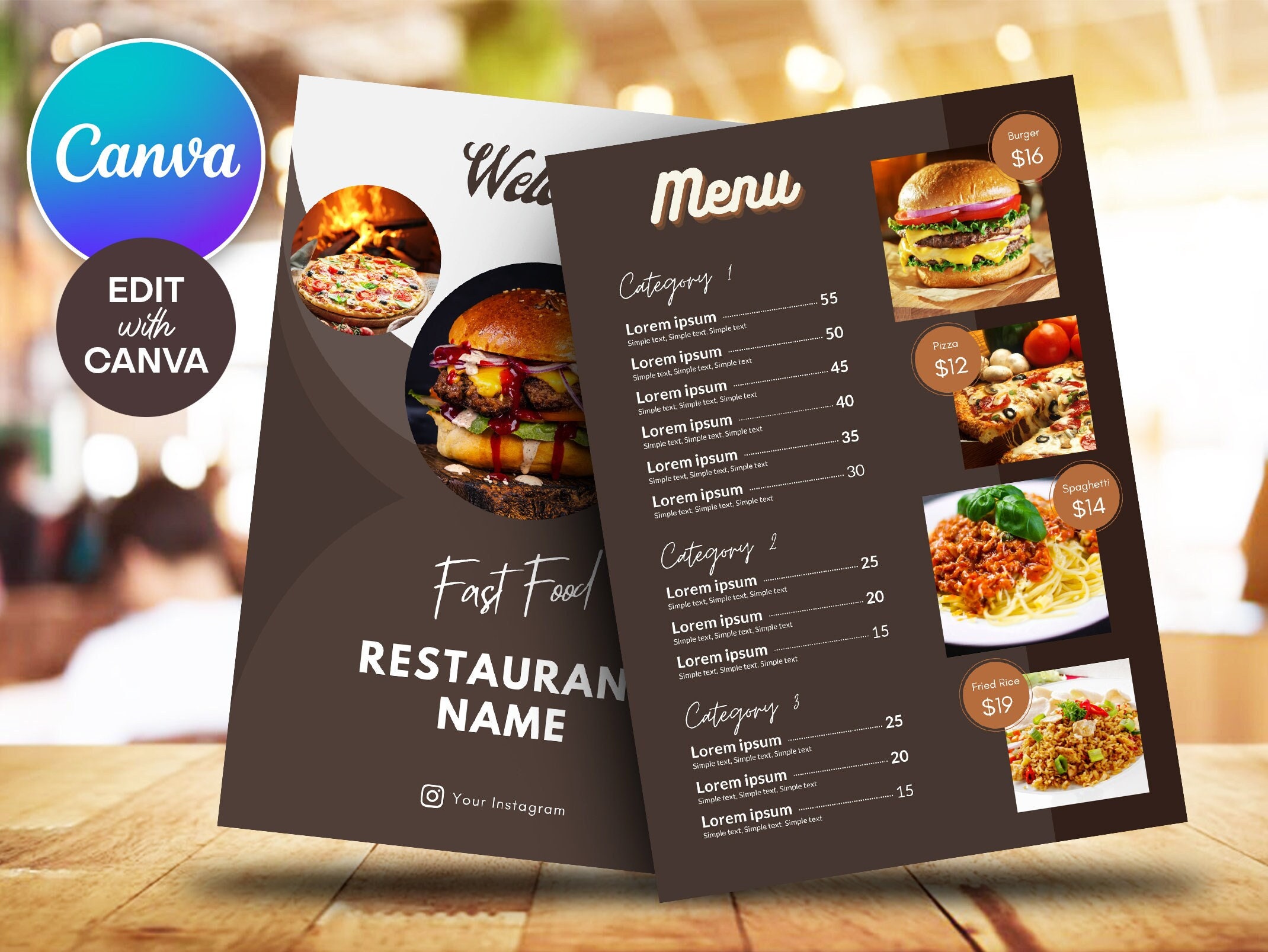 Fast Food Menu Design Templates