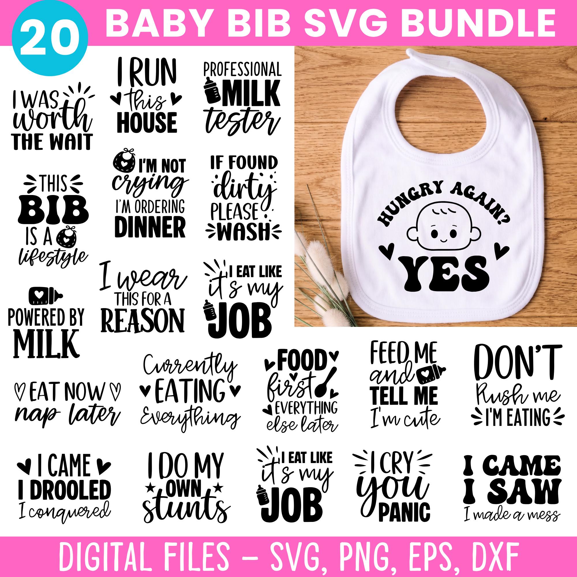 Funny Baby Bib SVG Bundle: 20 Baby Saying Designs (digital Download) - Etsy