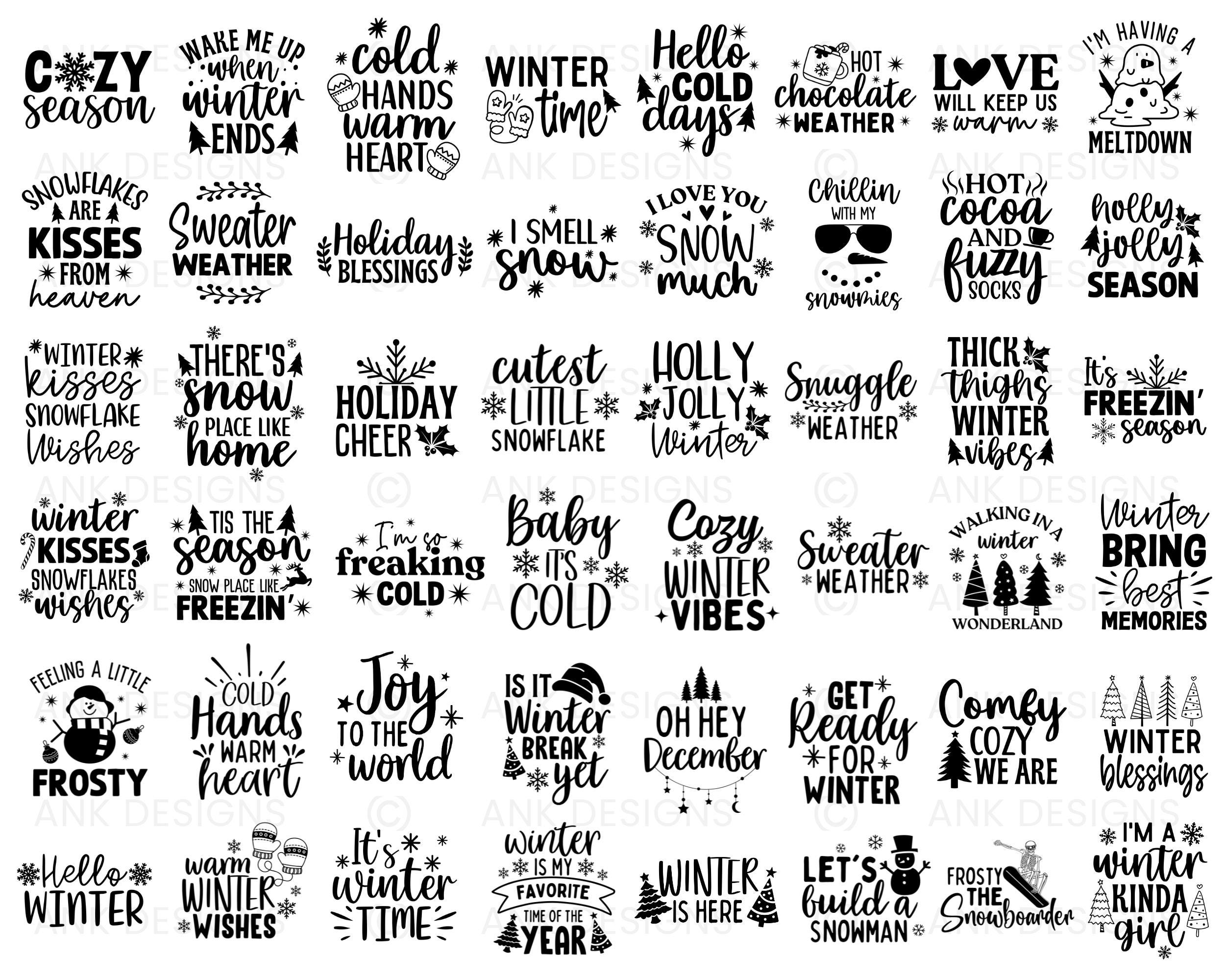 Winter SVG Bundle: 60 Designs (digital Download) - Etsy