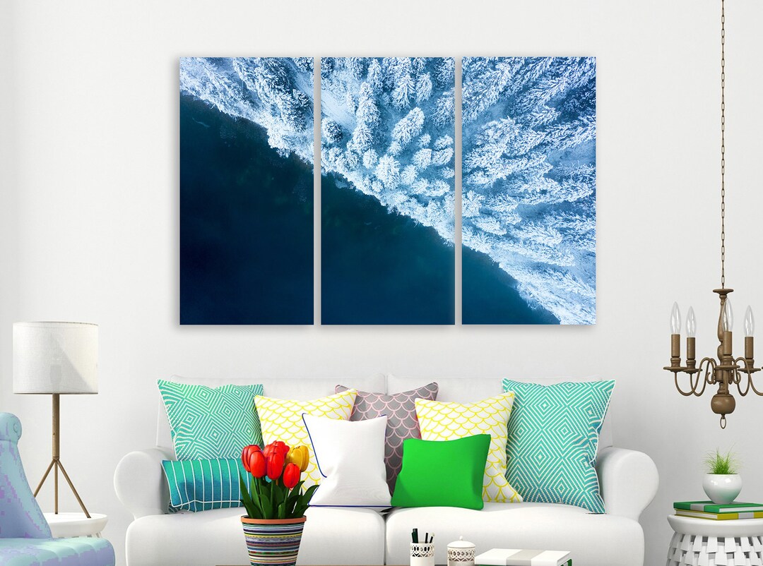 Aerial View Winter Forest Trees Canvas Wall Art Winter Forest - Etsy