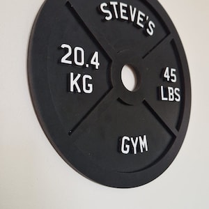 Barbell Weight Lifting Gym Plaque, Sign, Personalised 45 Lbs Sign ...