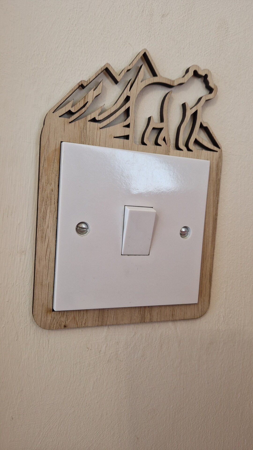 Wooden Bear Mountain Light Switch Surround - Nursery Decor - Etsy