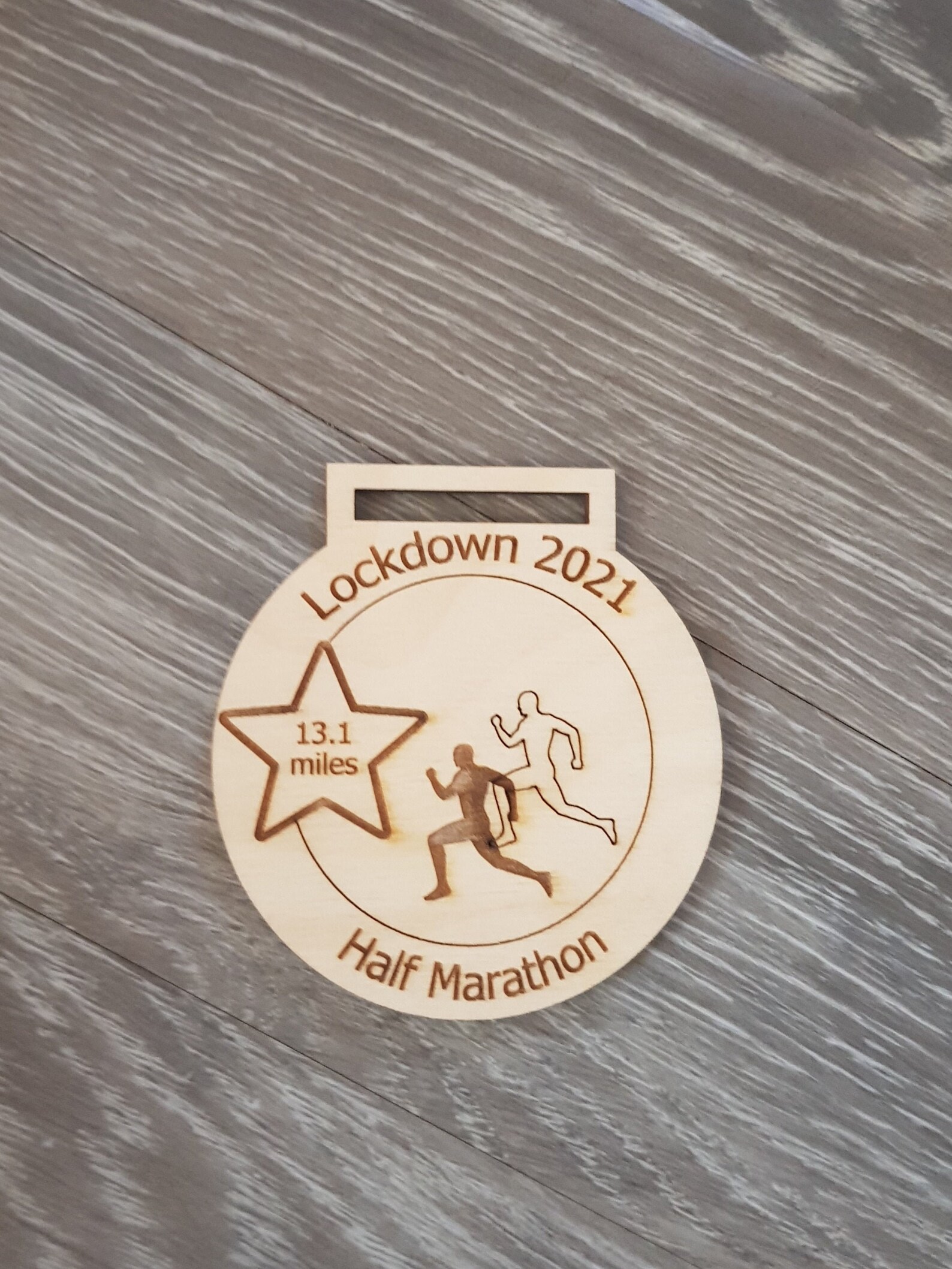 Wooden Medal Half Marathon Running Medal Lockdown 2021 | Etsy