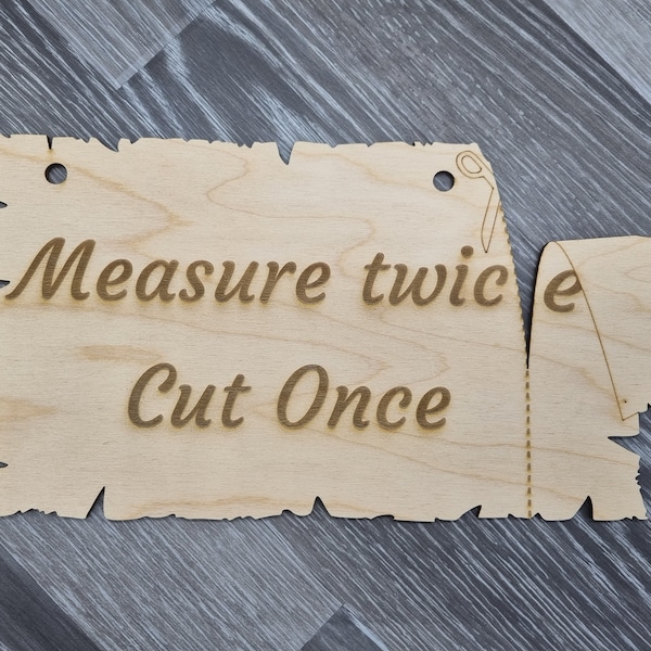 Measure Twice Cut Once Sign - Etsy