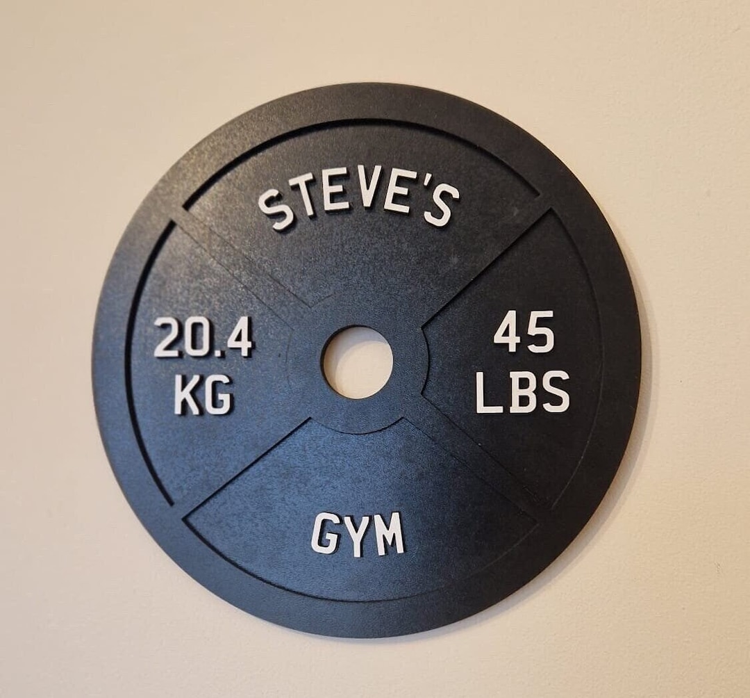 Barbell Weight Lifting Gym Plaque, Sign, Personalised 45 Lbs Sign ...