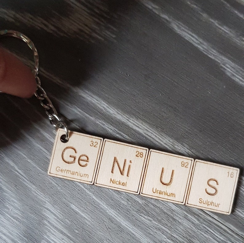 Handmade Periodic Table Wooden Keyring: Science Gift - Etsy