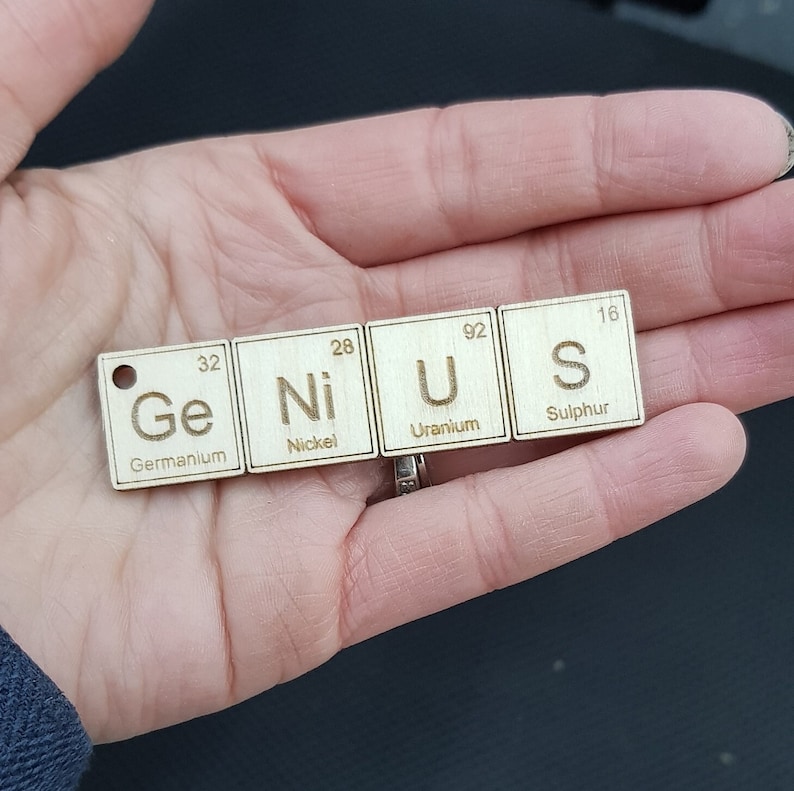 Handmade Periodic Table Wooden Keyring: Science Gift - Etsy UK