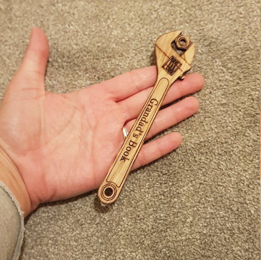 Spanner Bookmark: Engraved Oak Wood Tool, Gift for Book Lover - Etsy