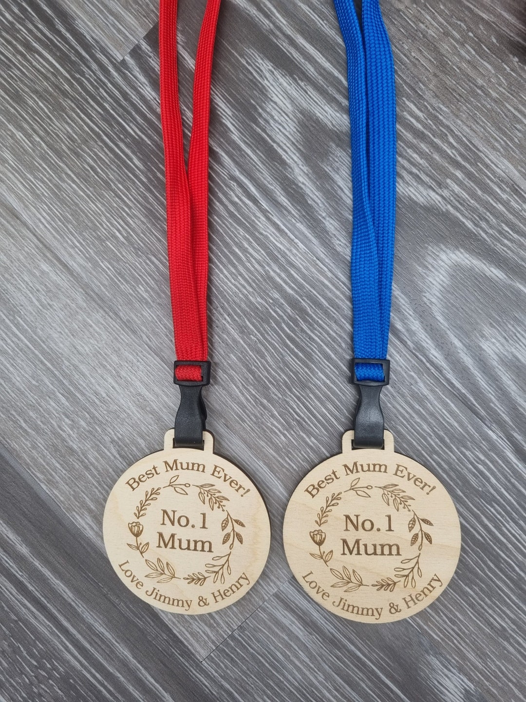 Wooden Best Mum Medal, Number 1 Mummy, Personalised Message, Mother ...