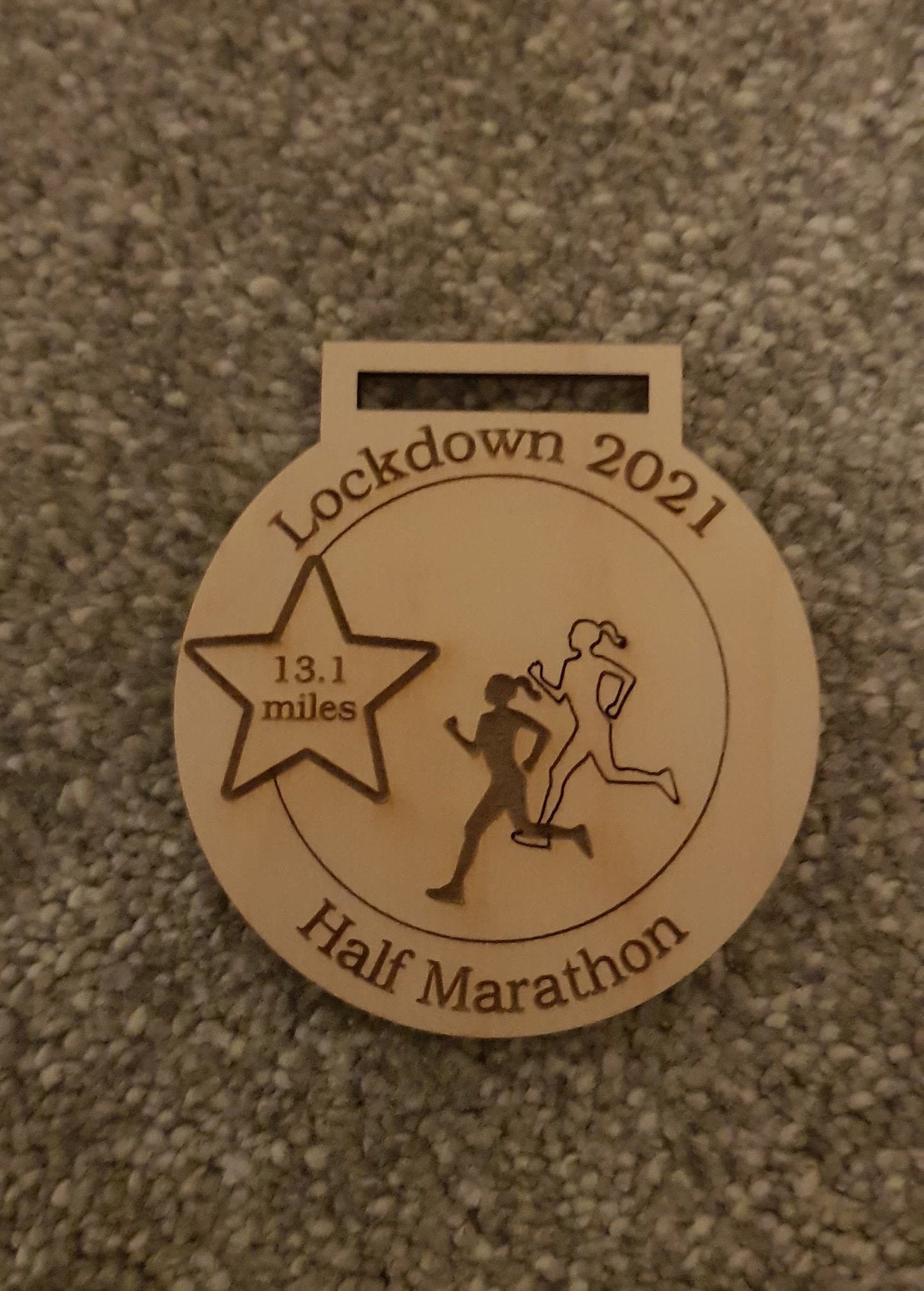 Wooden Medal Half Marathon Running Medal Lockdown 2021 | Etsy