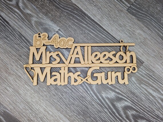 Math Teacher Sign Personalised Wooden Plaque End of Term - Etsy
