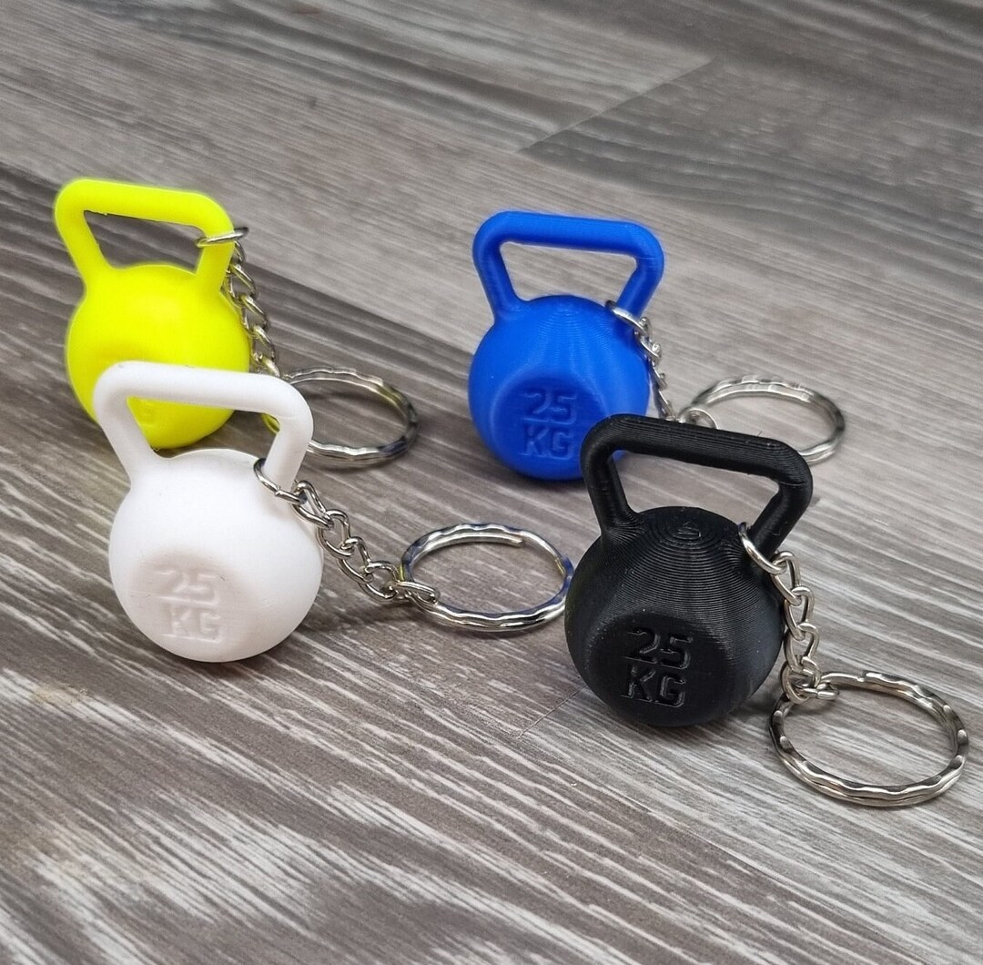 3D Printed Kettlebell Keyring: 25kg Weightlifting Gym Gift - Etsy UK